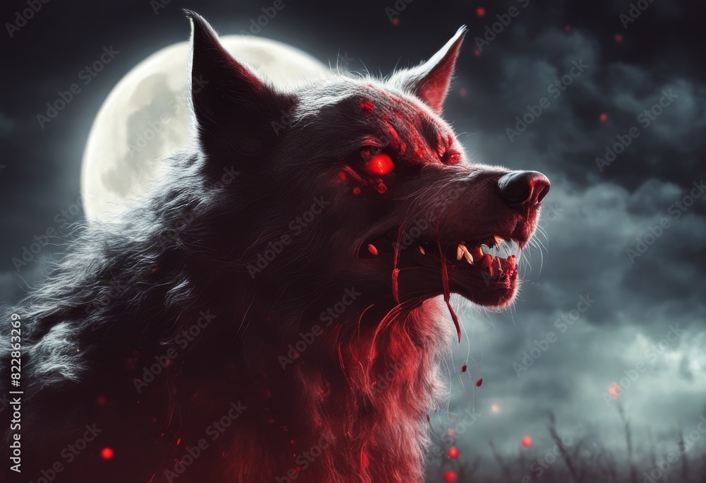 death red blood wish wolf moon illustration last thirsty ad concept realistic cool boots rewolf ...