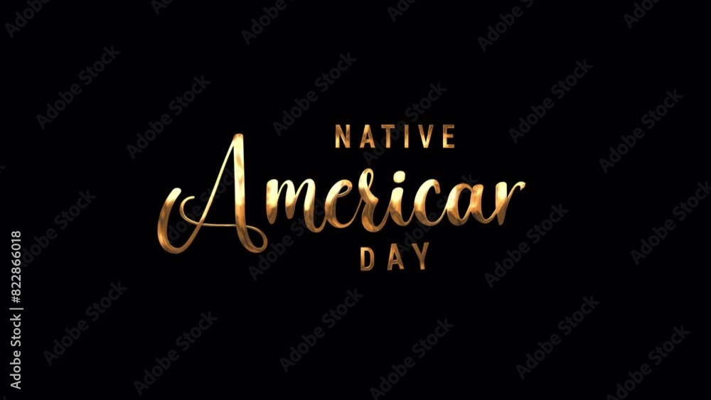 Native American Day Text Animation. Ink Drop word Text animation in ...