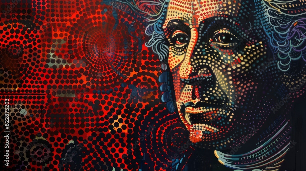 Betsy Ross, George Washington, cyberpunk texture, traditional ...