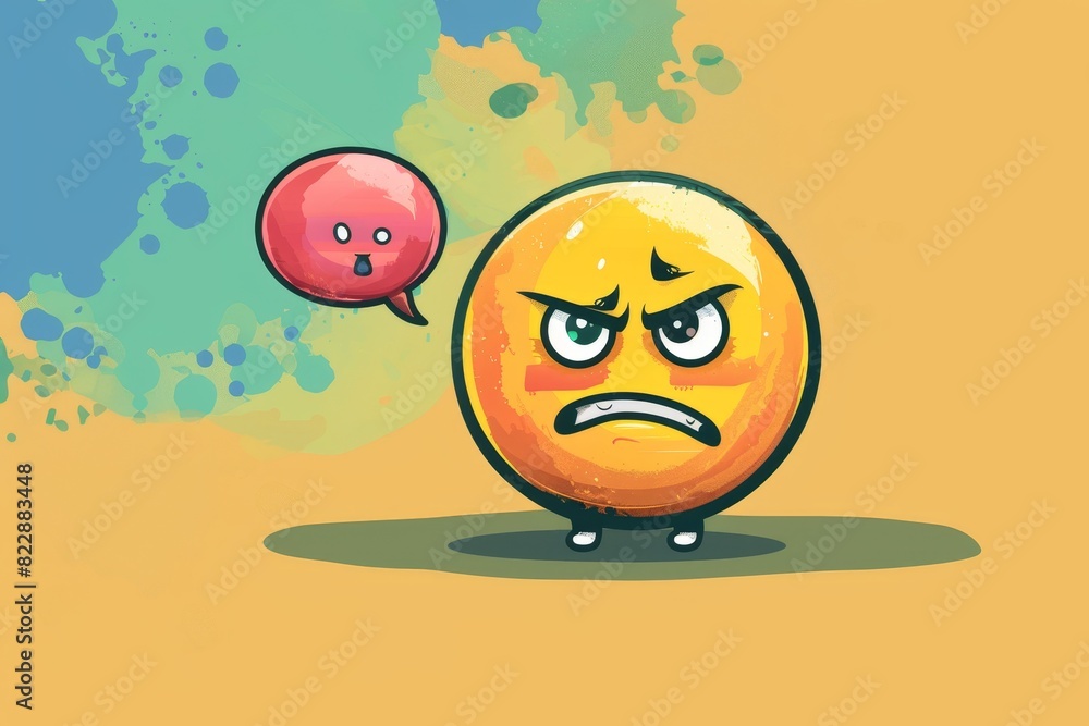 A cartoon illustration of a sad emoji character expressing frustration ...