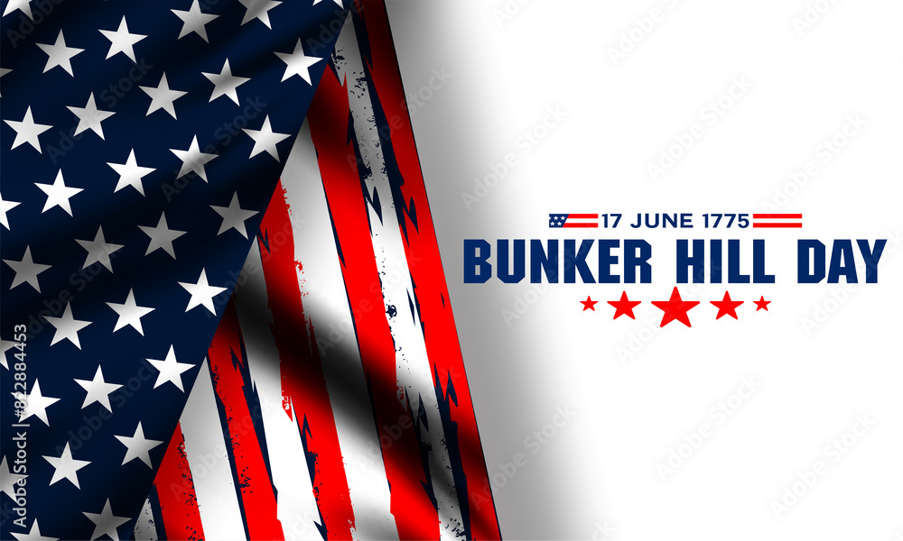 Vector Illustration of bunker hill day. The Battle of Bunker Hill was ...