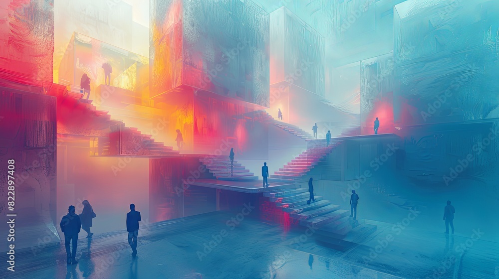 Business people working together for global company. Abstract ...