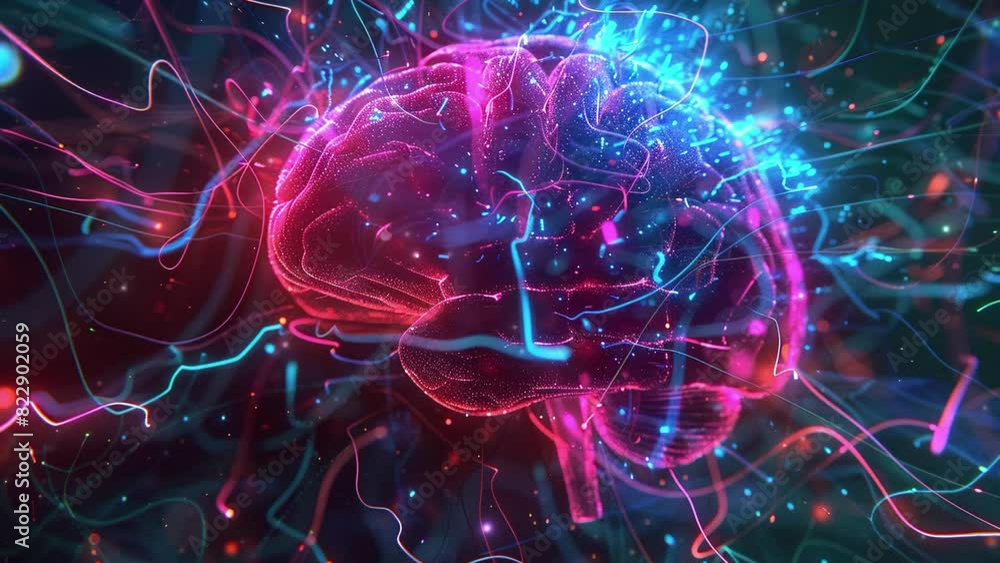 Brain anatomy. Human brain animation. Neuronal activity in the human ...