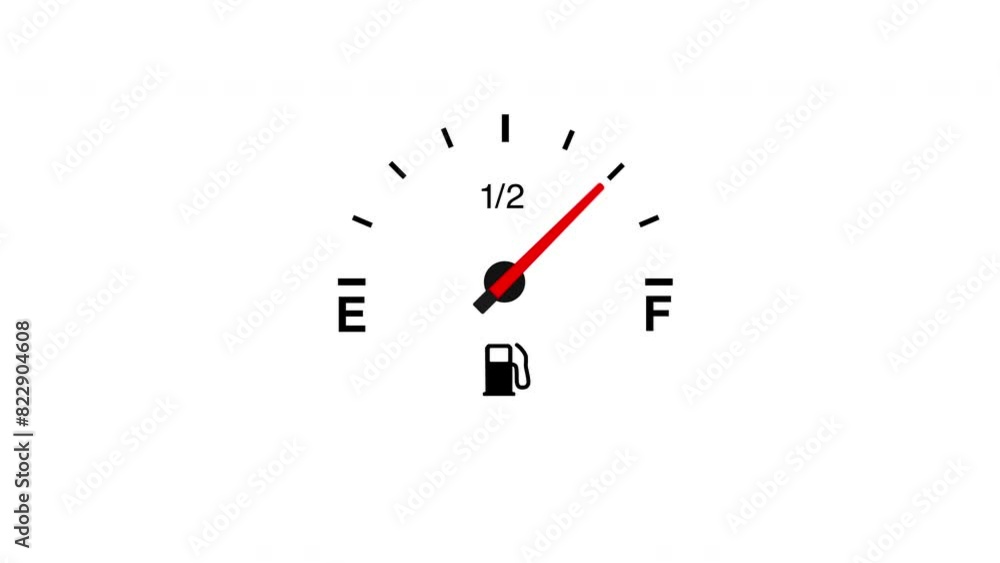 Full gas fuel gauge dial 2d animation white screen Stock Video | Adobe ...