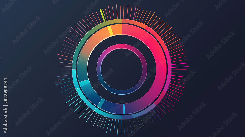 Circle chart design template for creating vector image ilustração do ...
