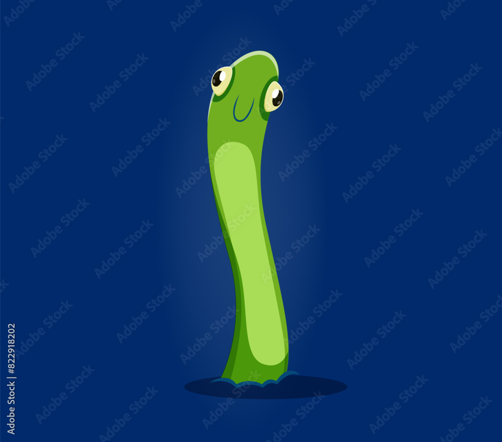 Sea animal in underwater font, letter I as undersea worm, cartoon ...