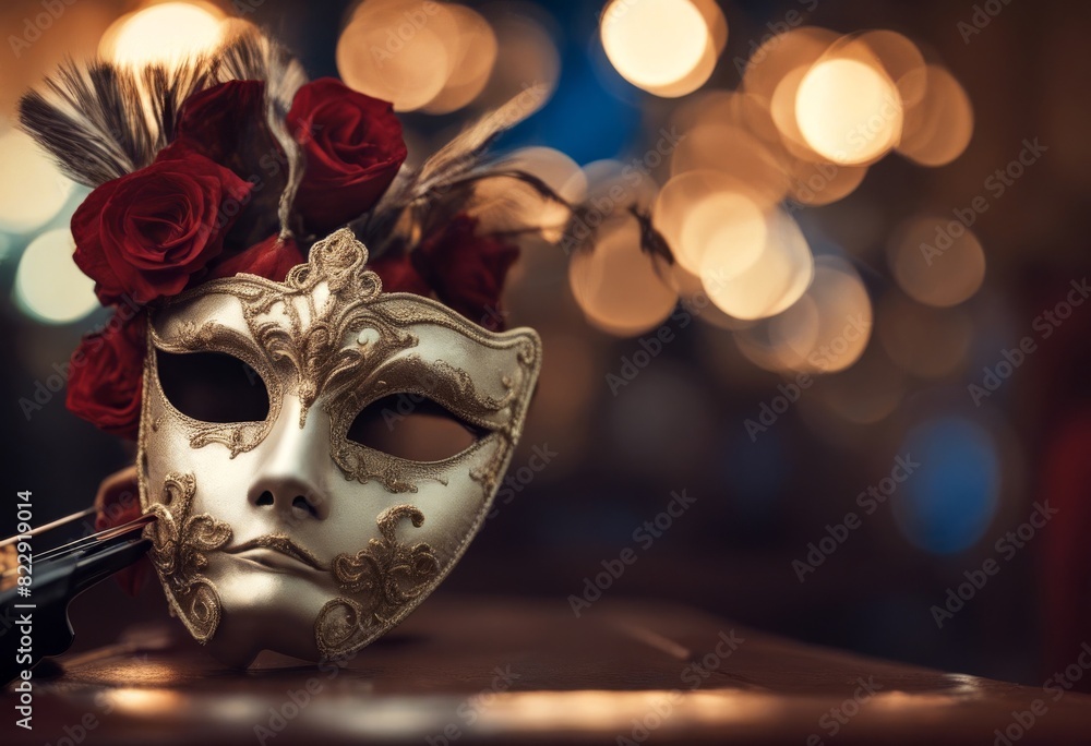 masquerade violin opera mask phantom fiddle mardi gras still life ...