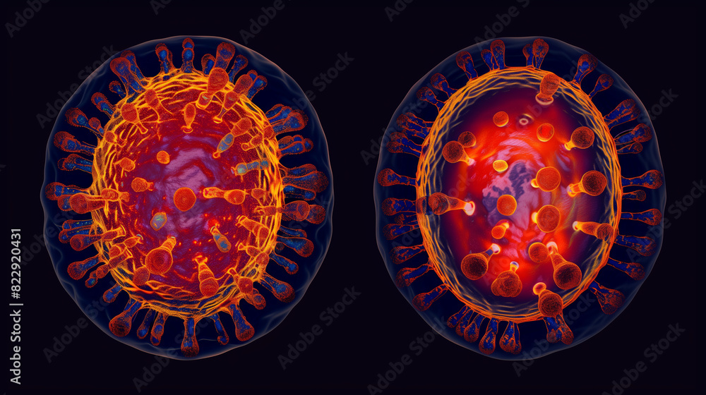 2D illustrate Of Archaebacteria cell structure compared to a typical ...