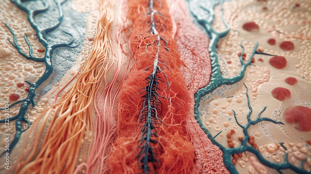 2D illustrate of the hair follicle structure embedded in the epidermis ...