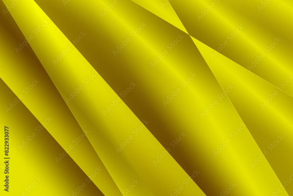 3D Abstract yellow background design of random overlapping oblique ...