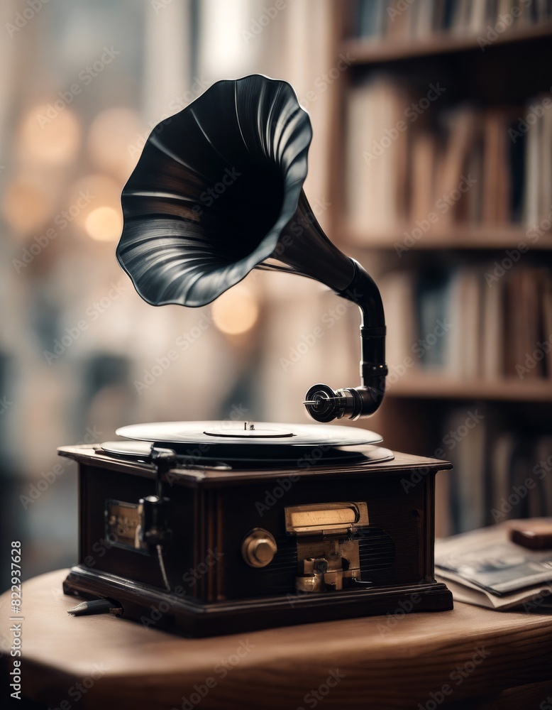 classic gramophone stack vinyl records record vintage music player ...