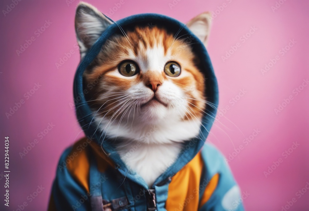 colored kitty posing clothes cute hiphop background little cat ...