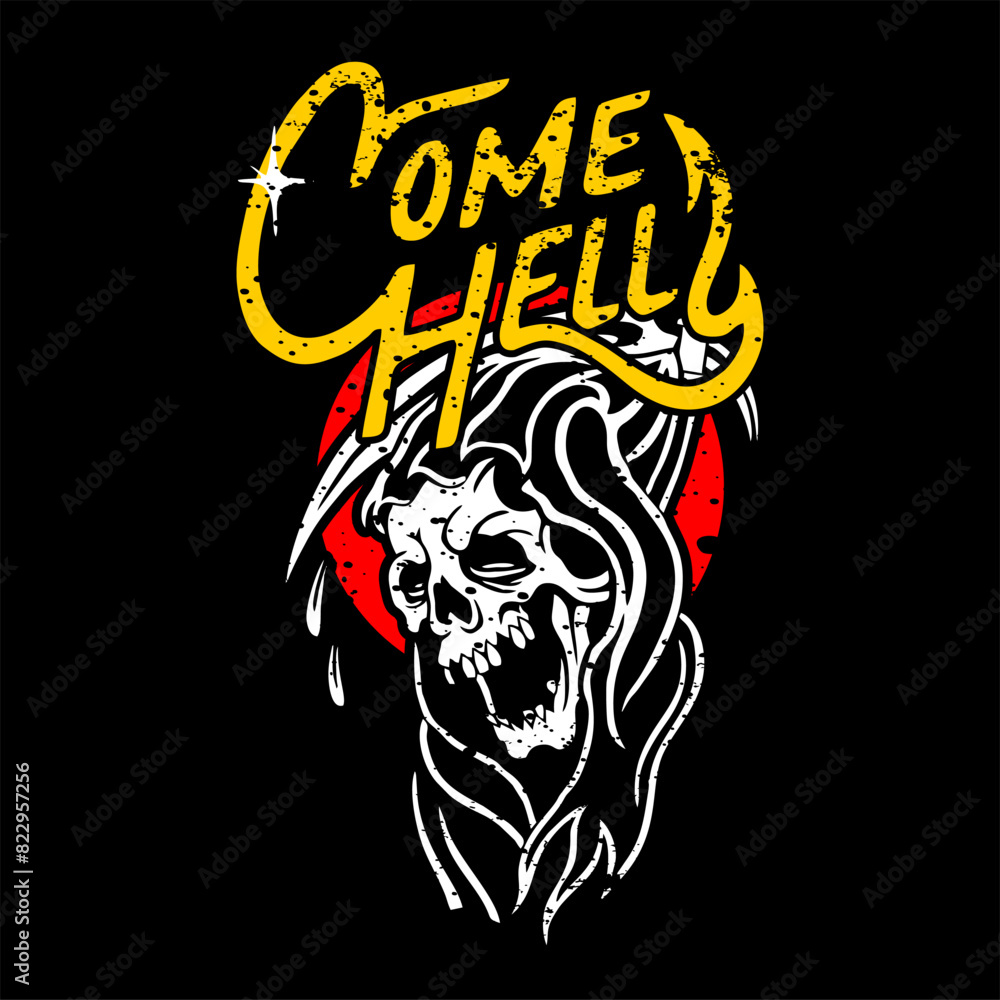 vector illustration artwork tracing skull skeleton grim reaper ...