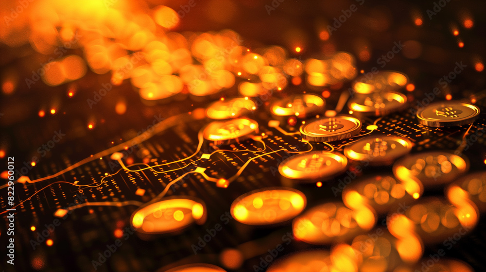 vibrant money chart with gold stock, financial chart for investment ...