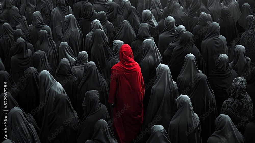 one deviant and rebel colorful girl in hundreds - Protest and ...