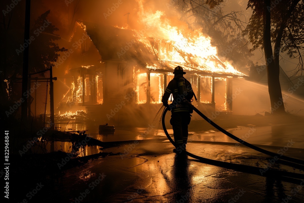 Vintage Valor: A nostalgic illustration of early 1900s firefighters in ...