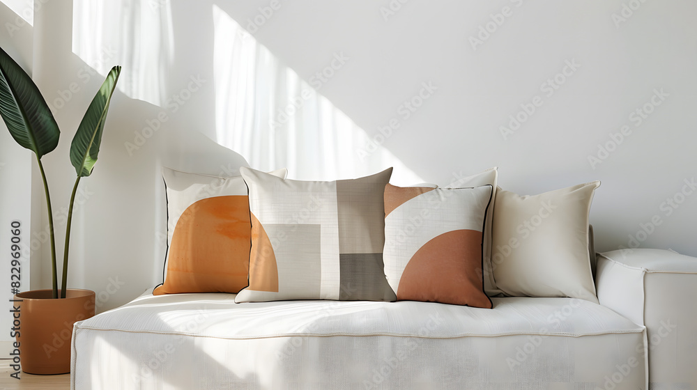 A modern and minimalist graphic design with clean lines and a muted ...