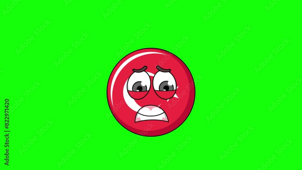flag of turkey cartoon with a face screaming in fear, emoji emoticon ...