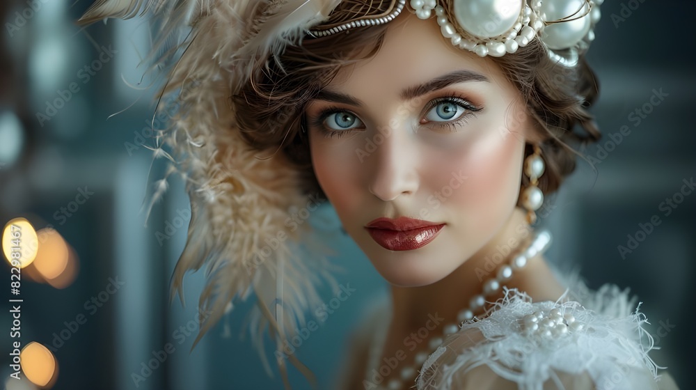 Old fashioned young woman stylish retro vintage princess, dressed as ...