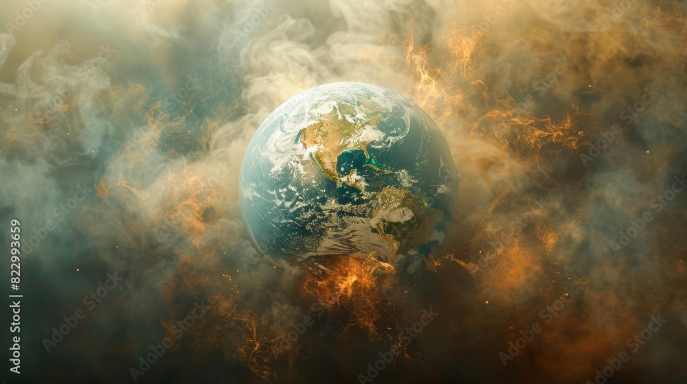 The world is ending. There is a huge storm. The sky is orange and the ...