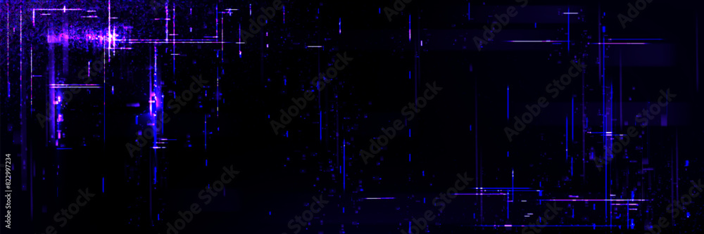 Vintage television screen effect with purple lines and pixels texture ...