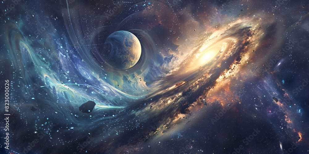 Space background with galaxy Cosmic celestial stars nebula interstellar ...
