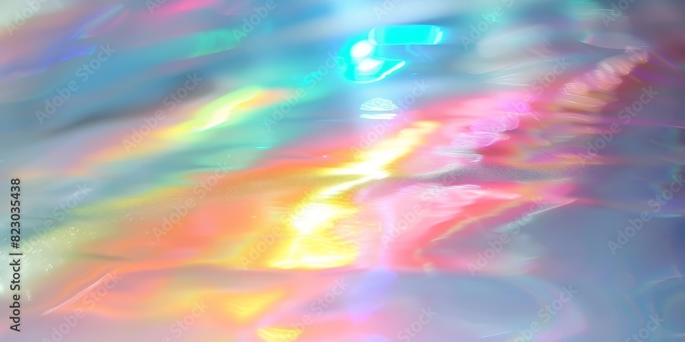 Holographic rainbow light effect on a white background. Holo iridescent ...
