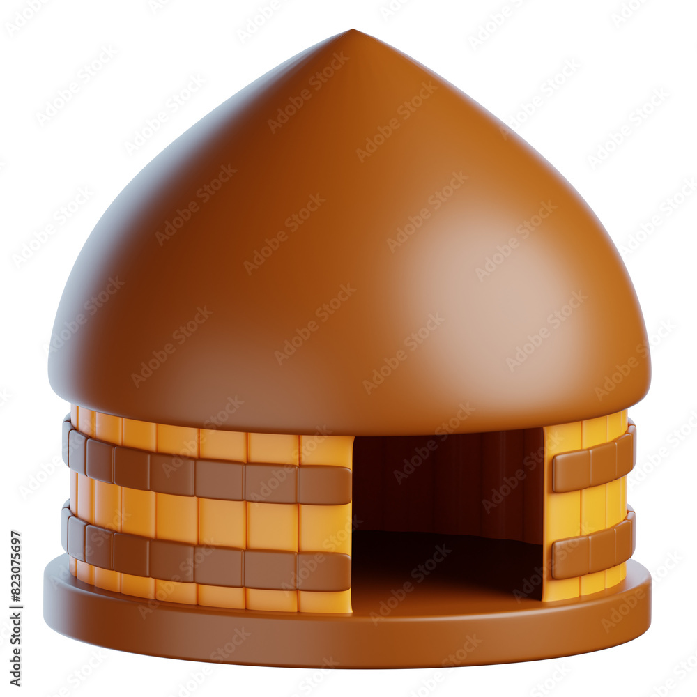 Honai Papua House Indonesia Culture Element 3D Icon Stock Illustration ...