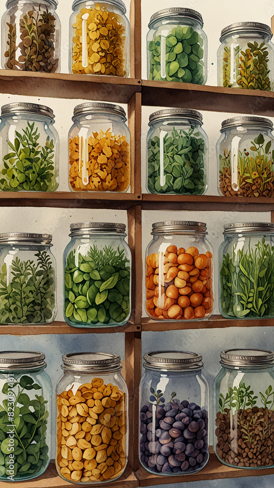 Watercolor painting: A seed bank, preserving the genetic diversity of ...