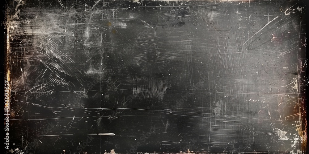 lack background with dust and scratches, dark, texture. Black and white ...
