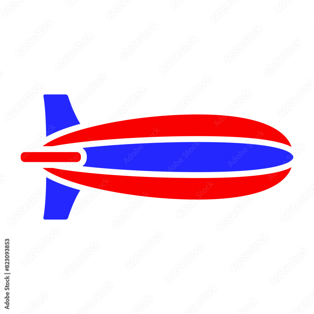 Patriotic blimp icon. Red and blue colors. Symbol of American ...