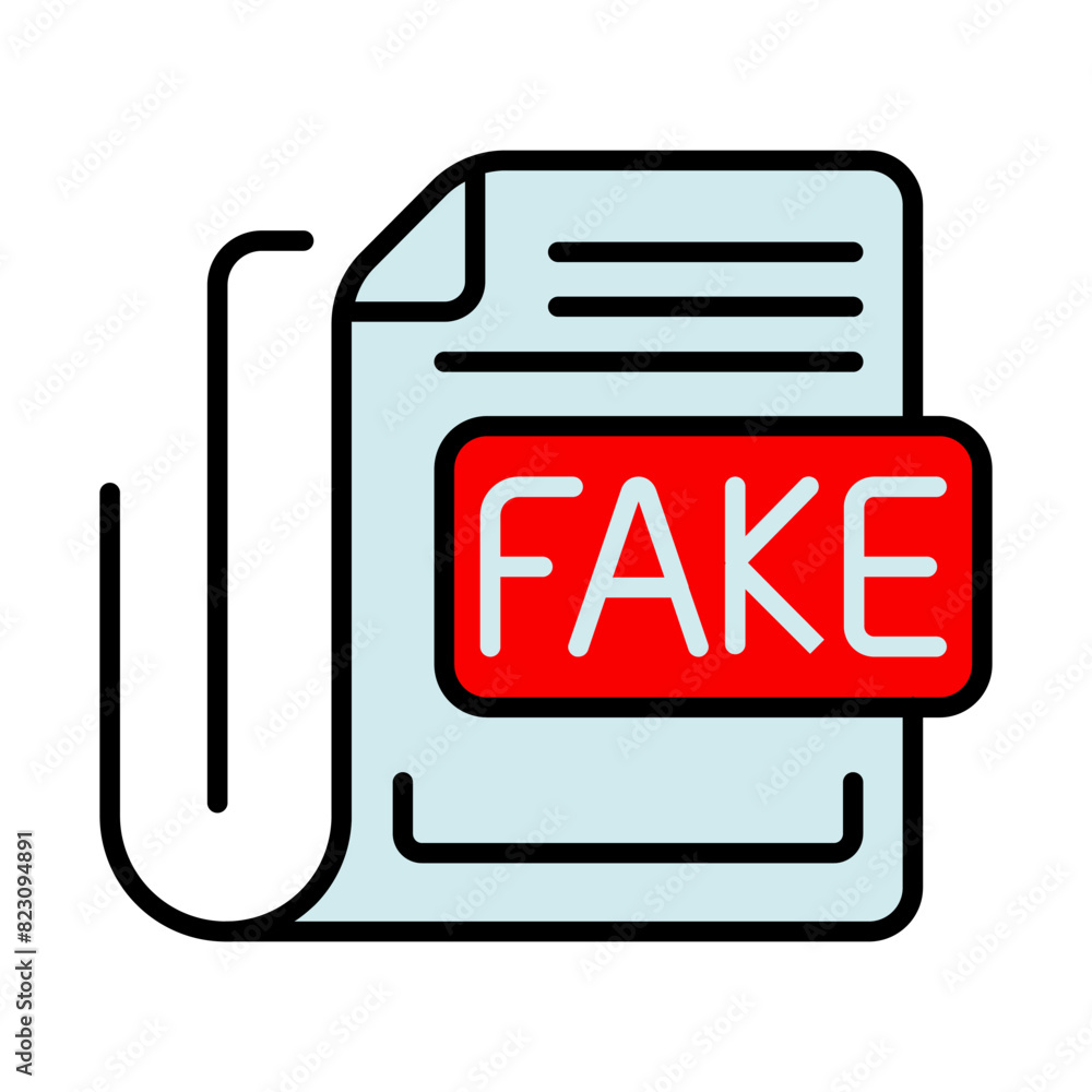 Fake news set icon. Newspaper, fake label, misinformation, media ...