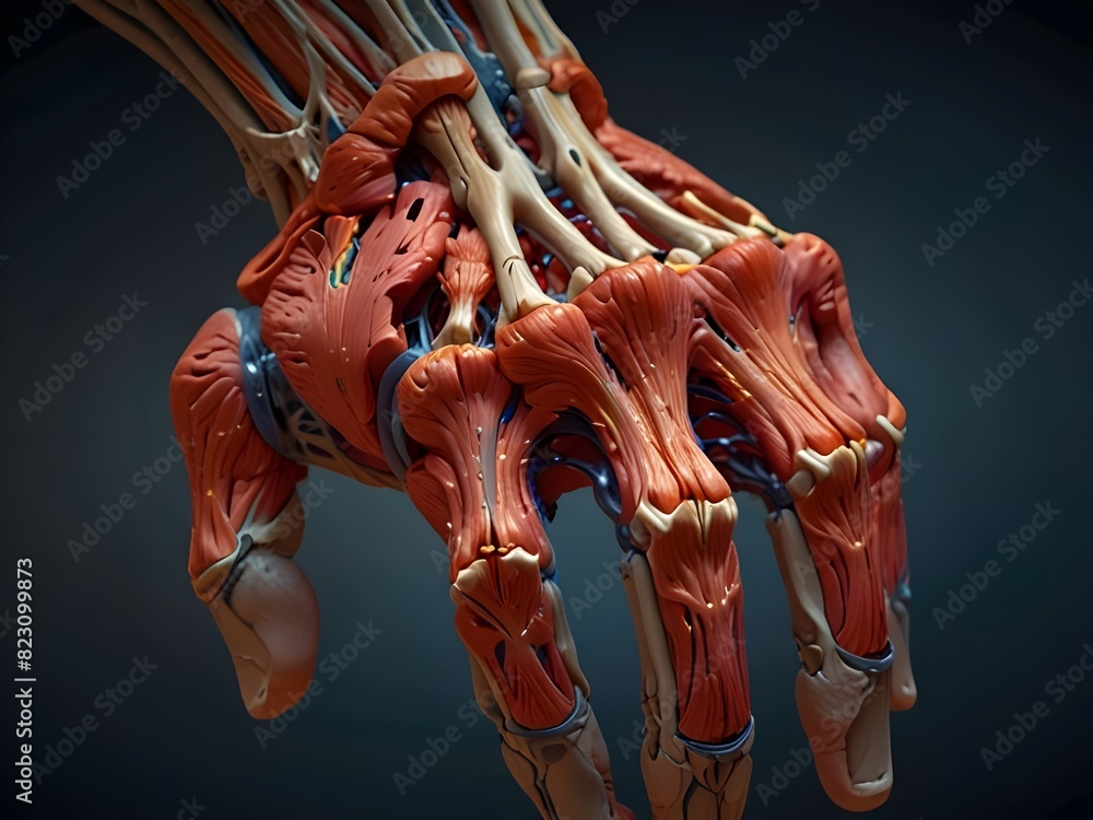 An immersive 360-degree panorama of the muscles of the hand, including ...