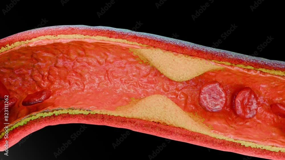 Cholesterrol or Atherosclerotic Plaque in blood vessels, Blocked vessel ...