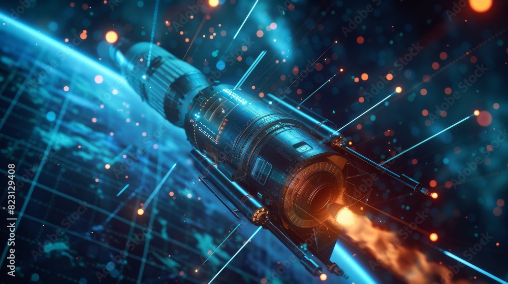 Falcon. Reusable rocket launches to space. Heavy rocket separation ...