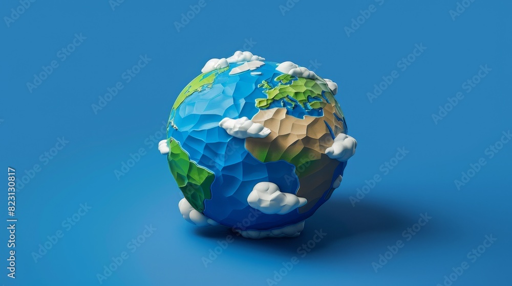 3D animation sprite sheet of Earth planet cartoon. Isolated globe with ...