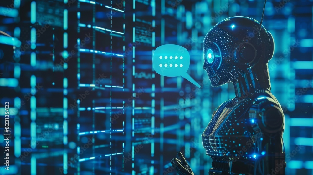 Artificial intelligence chat bot talking with customers via mobile ...