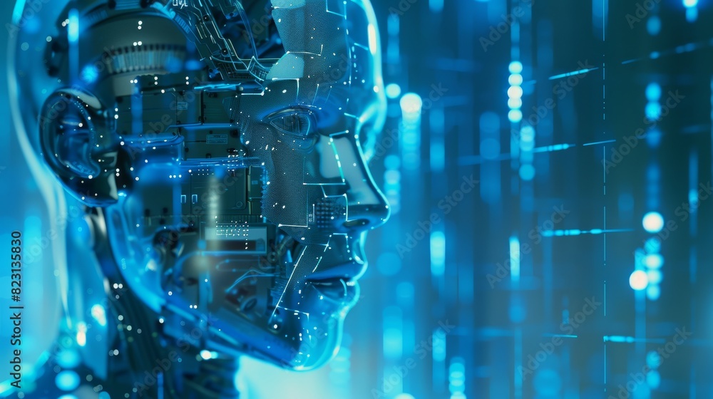 Robot robot with automated arms. Bipedal autonomous humanoid robot ...