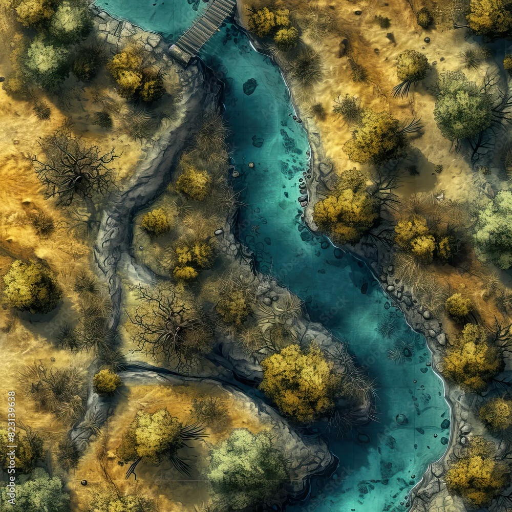 DnD Battlemap Battlemap Without Grid: A detailed map without rivers for ...