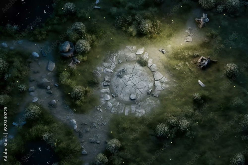 DnD Battlemap Stone Circles in A Cursed Meadow. Magnificent ancient ...