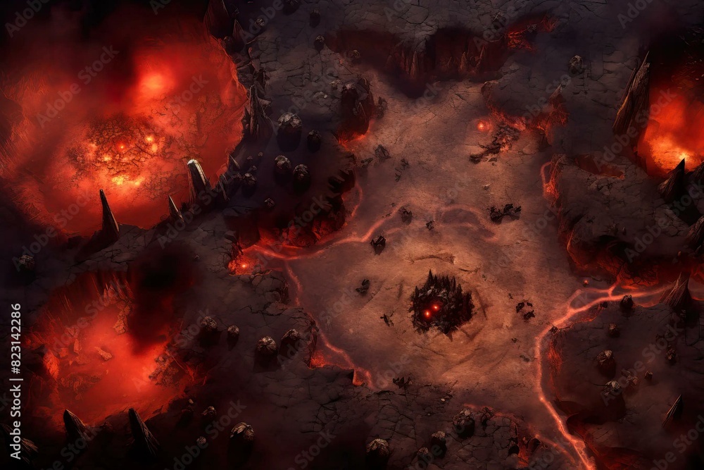 DnD Battlemap Demonic arena, daunting and vast. ilustração do Stock ...