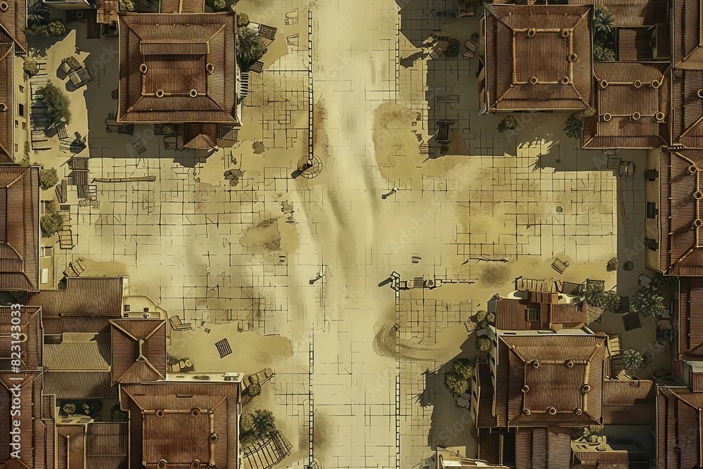 DnD Battlemap Desert Port City Map - A detailed illustration of a ...