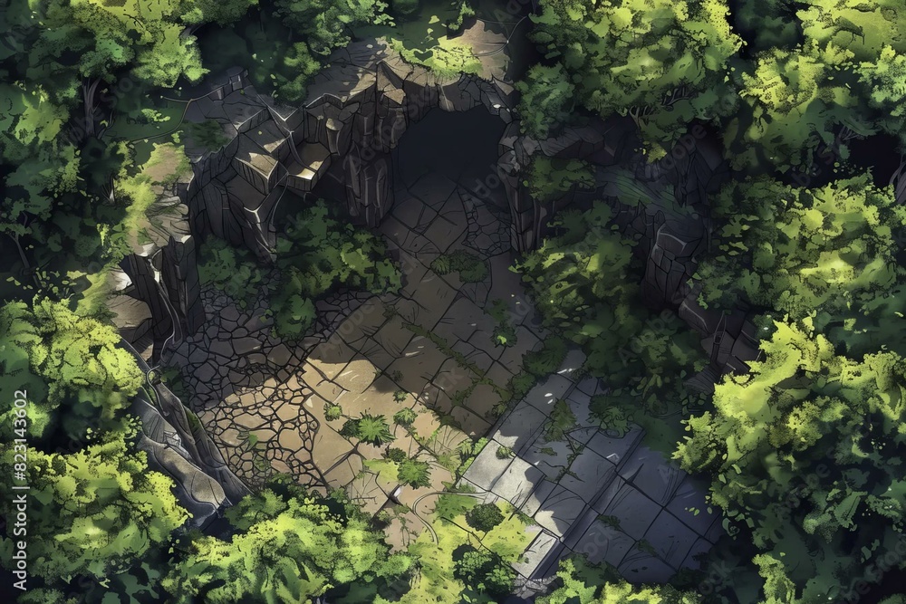 DnD Battlemap Dragons Cave Entrance Battle: Warriors face fierce dragon ...