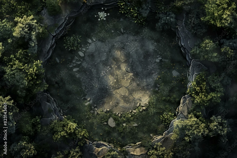 DnD Battlemap Druid Circle Battlemapstyle in nature with small huts ...