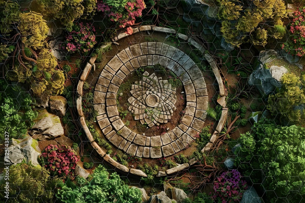 DnD Battlemap Druid Circle Battlemap - Enchanted forest clearing. Stock ...