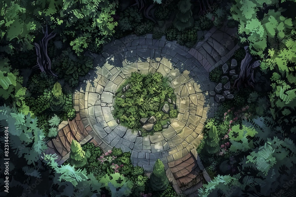 DnD Battlemap Elven Grove Battlemap Style. Stock Illustration | Adobe Stock