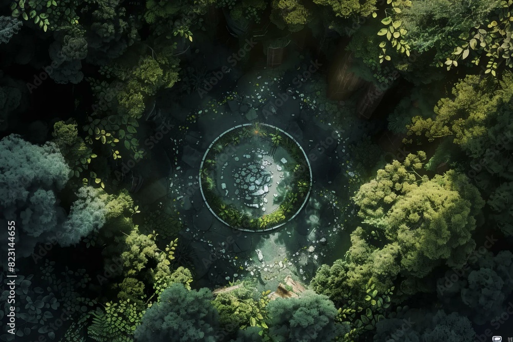 DnD Battlemap Enchanted forest battle map for fantasy RPG. Stock ...