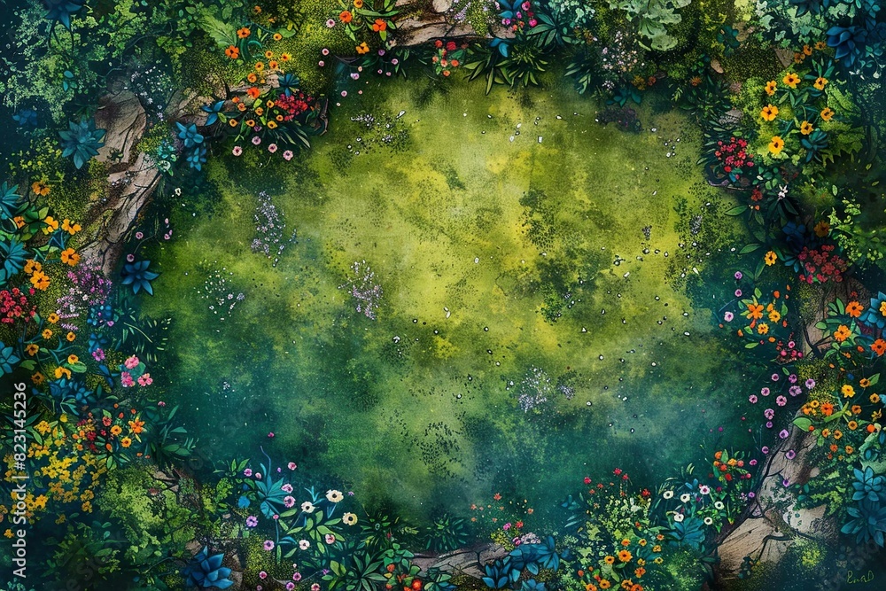 DnD Battlemap Enchanted Meadow Battle Map: scenic landscape with ruins ...