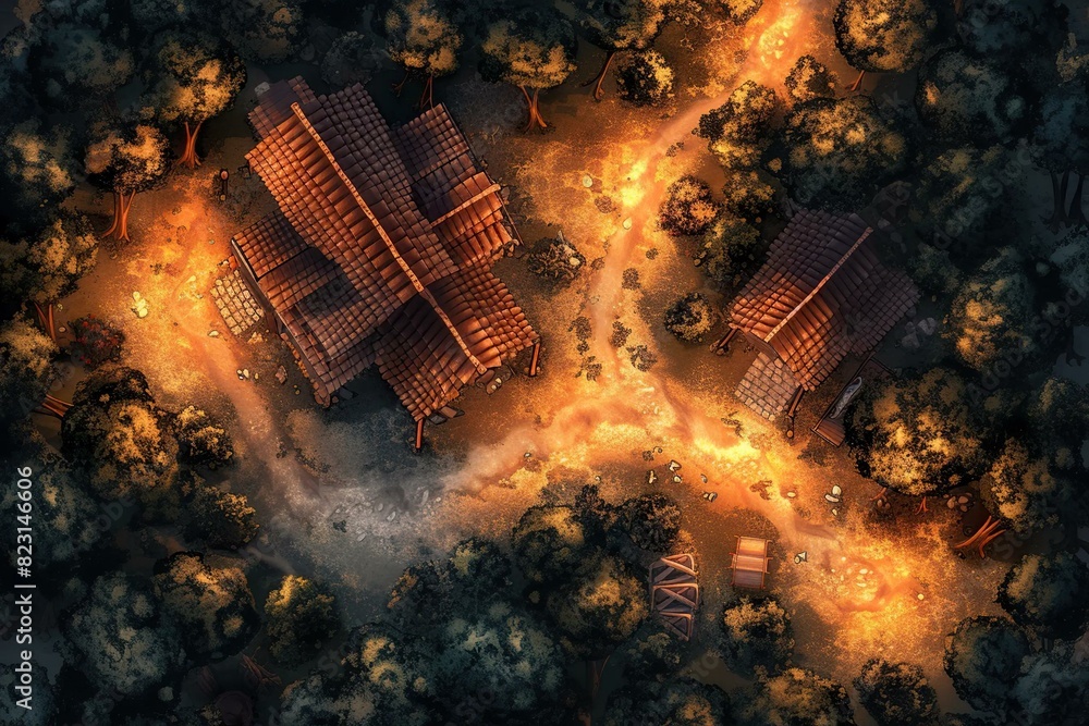 DnD Battlemap Battle Map Style for Firecamp. Stock Illustration | Adobe ...