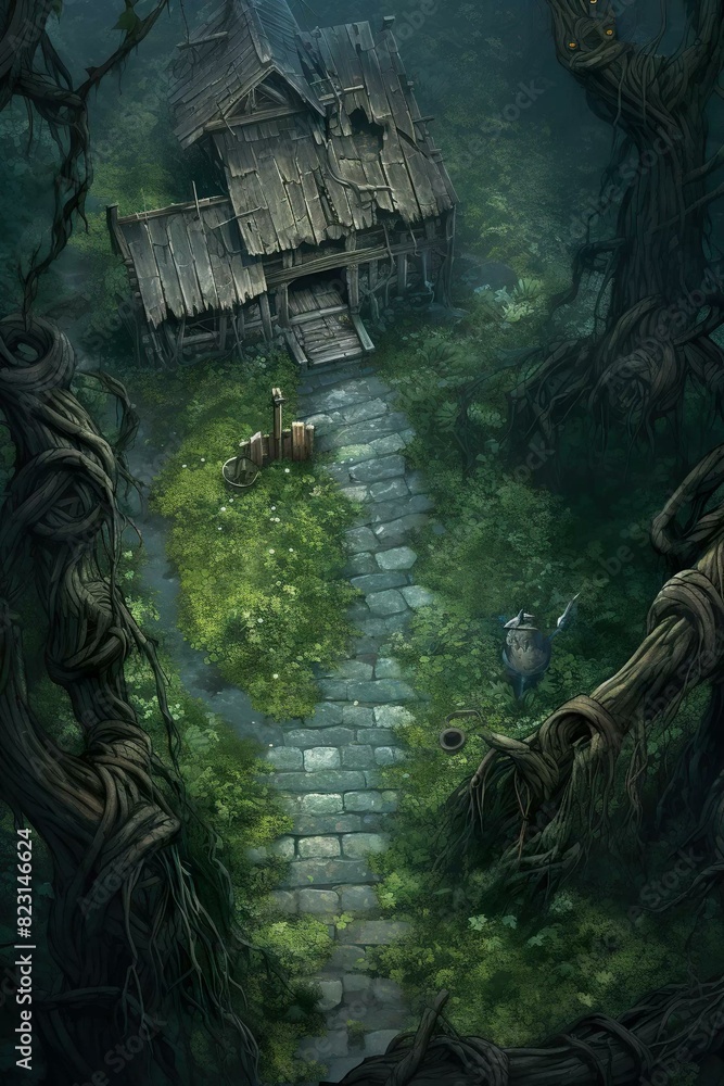 DnD Battlemap Forest - Blighted and Dying. Large-scale fantasy ...